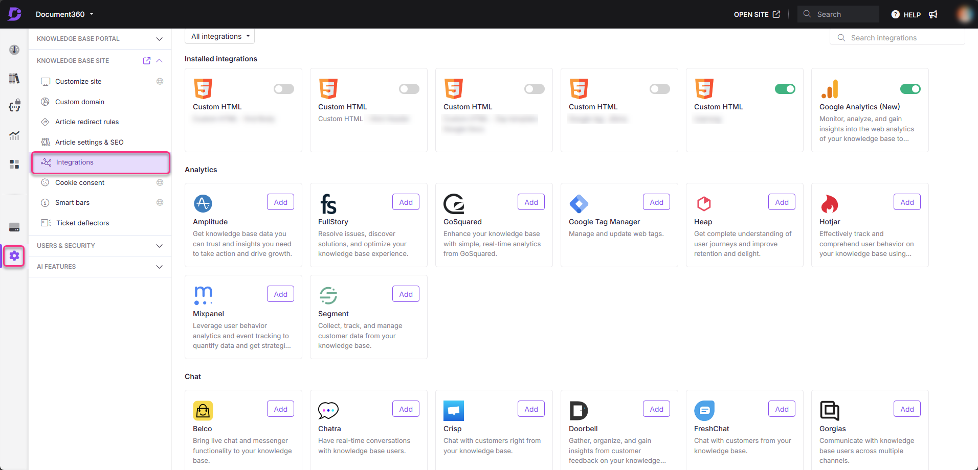 Integrate Third-Party Apps with Document360: A Guide